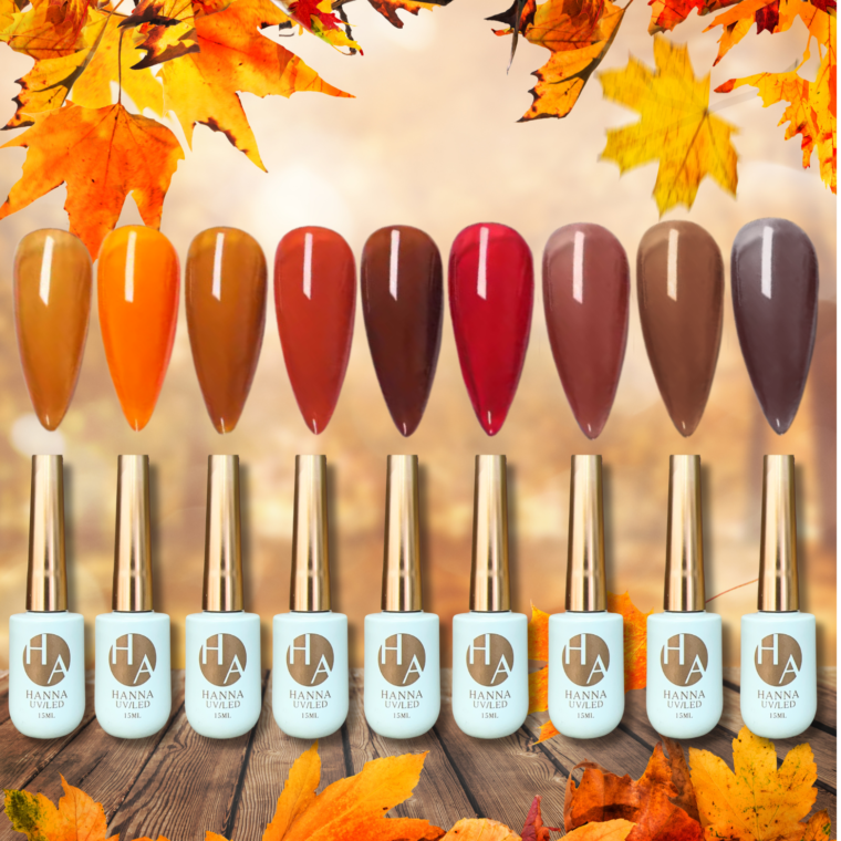 kit de esmaltes Jelly Nude de 9 colores Hanna 15ML - Hanna Cosmética